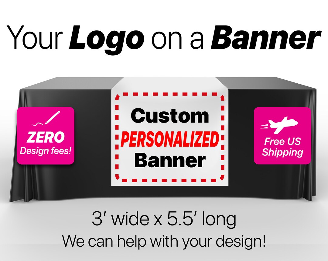 Table Overlay Custom Vinyl Banner, Table Runner, Personalized Logo ...