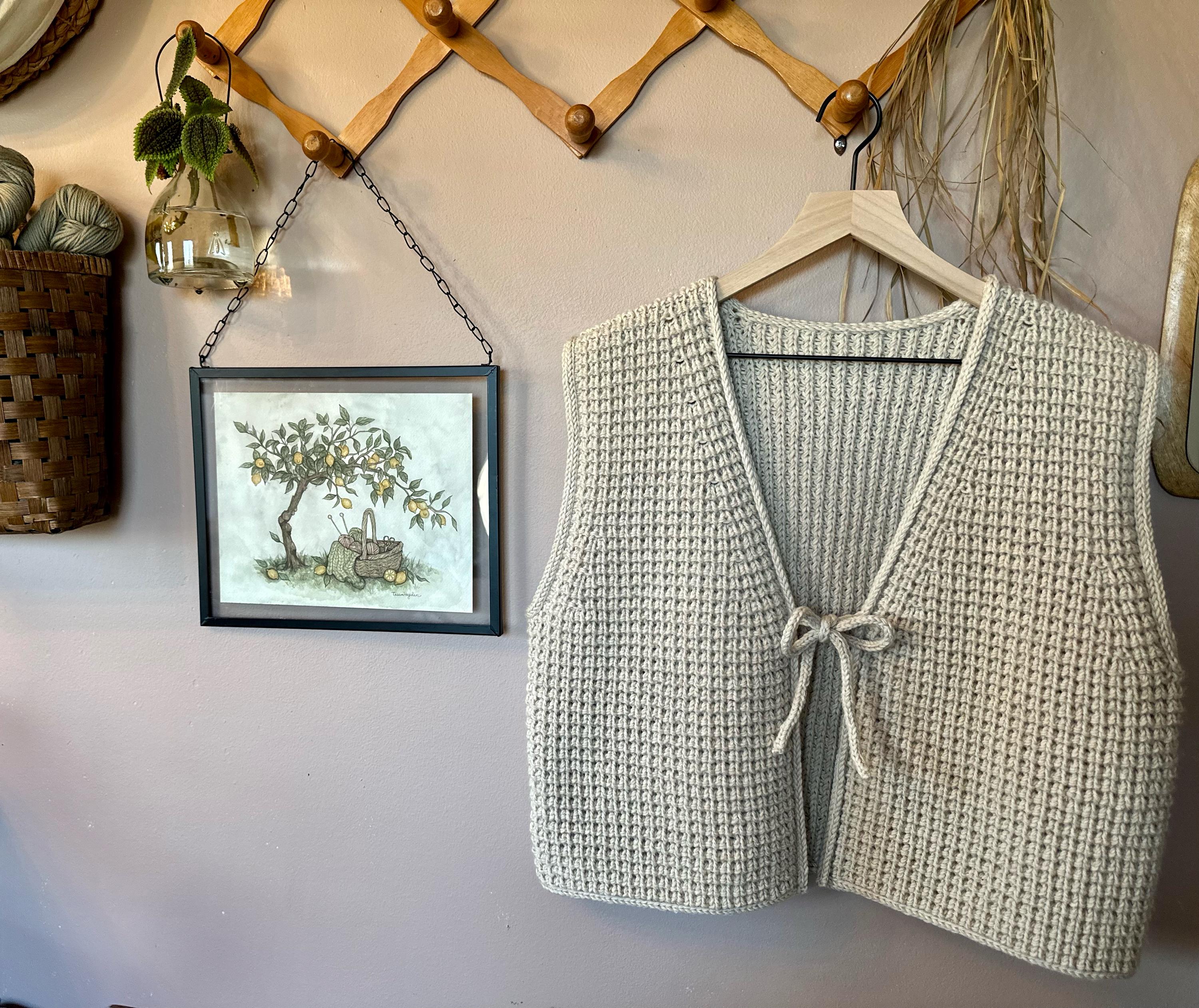 Tessa Thermal Vest Knitting Pattern, Brioche Knit Vest, Cozy Women's ...