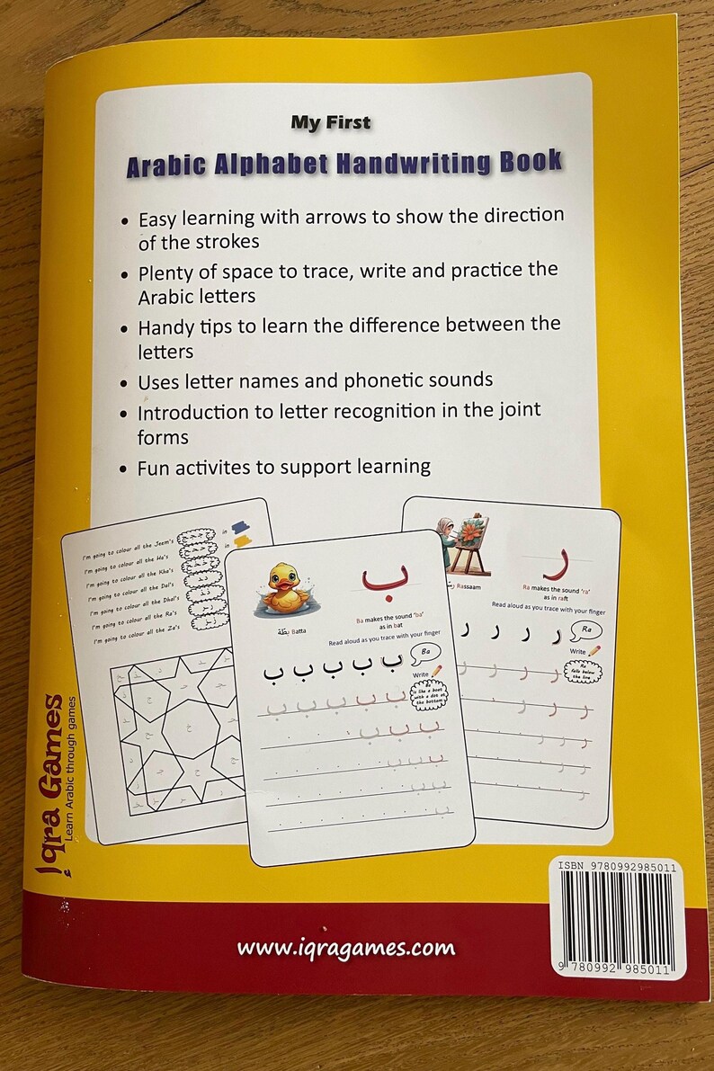 My First Arabic Alphabet Handwriting Book: Trace and Write - Etsy