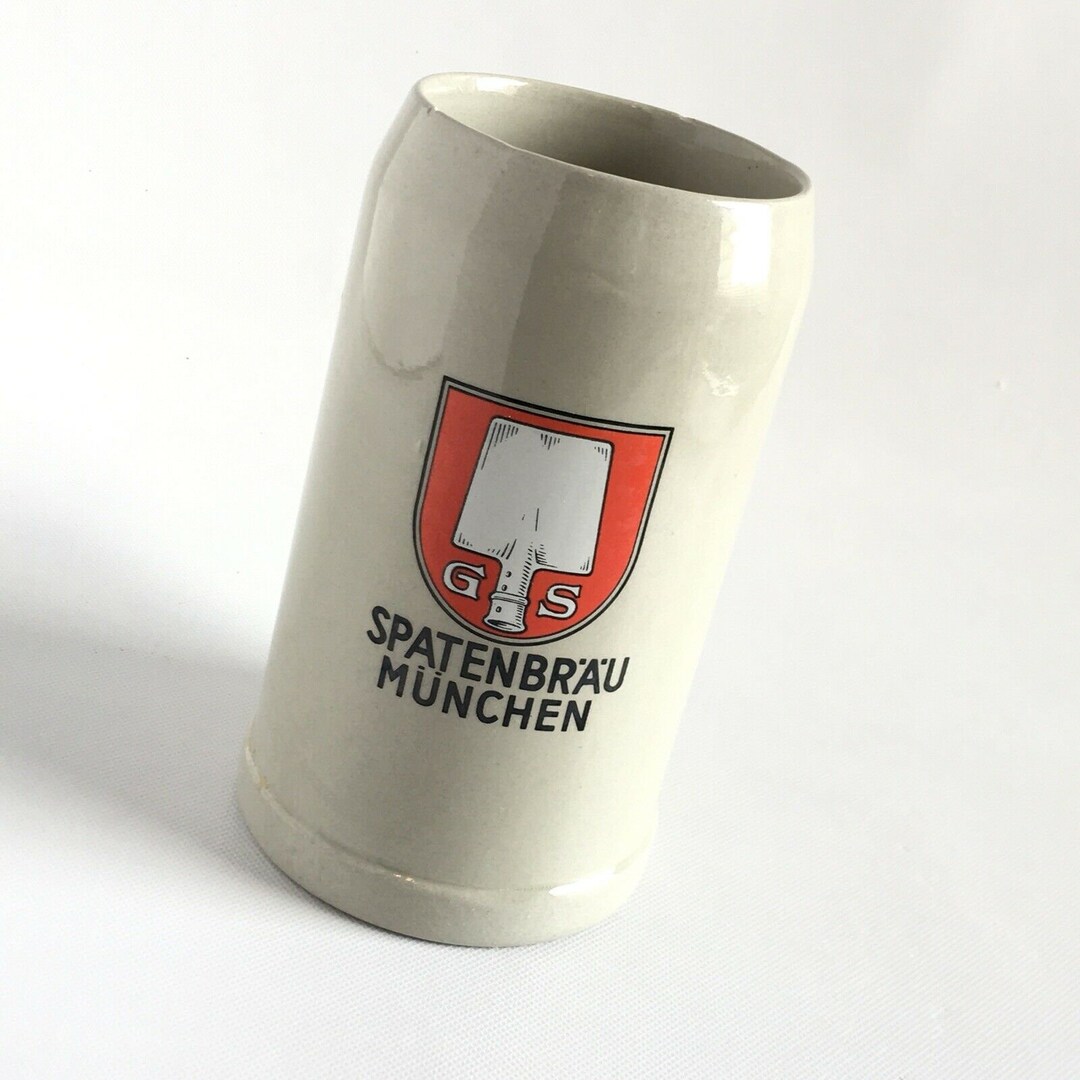 Large 1 Liter L Spatenbrau Munchen Beer Stein German Germany G S Red ...