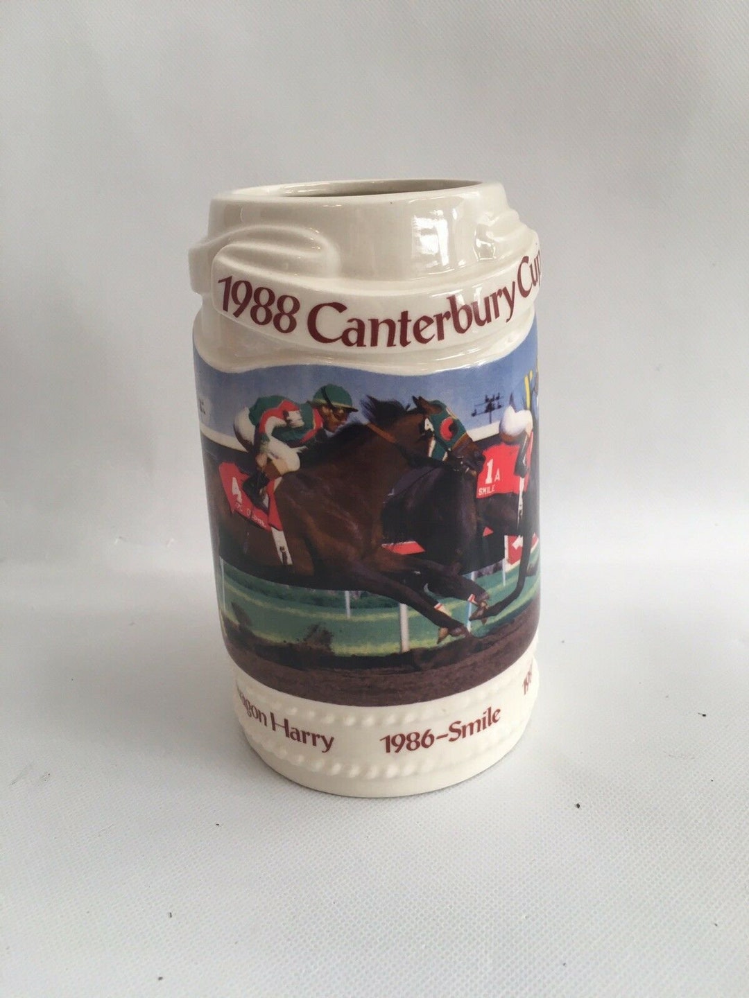 1988 Canterbury Downs Commemorative Beer Mug Stein 1985-badwagon Harry ...