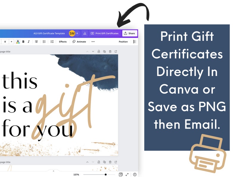 Gift Card Template Printable and Editable - Gift Certificate for Women ...
