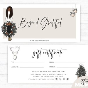 Christmas Gift Card Template Printable and Editable Gift - Etsy