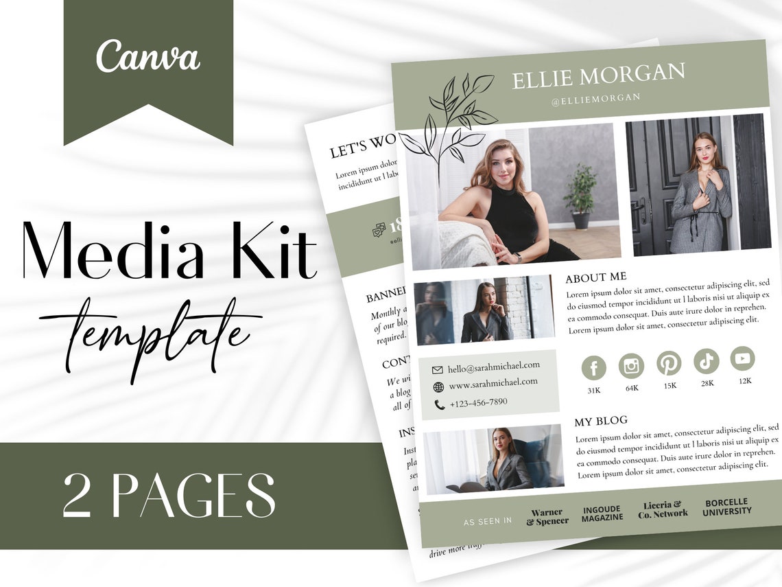 Media Kit Template Canva Influencer Media Kit Content - Etsy