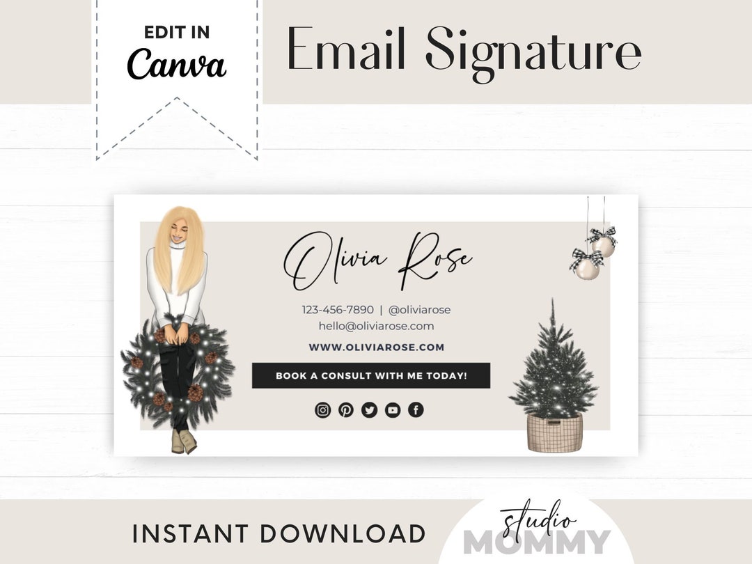 Christmas Email Signature Template - Email Signature Template, Email ...