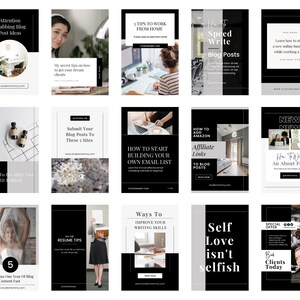 Black Pinterest Pin Templates - Pinterest Templates Canva - Pinterest ...