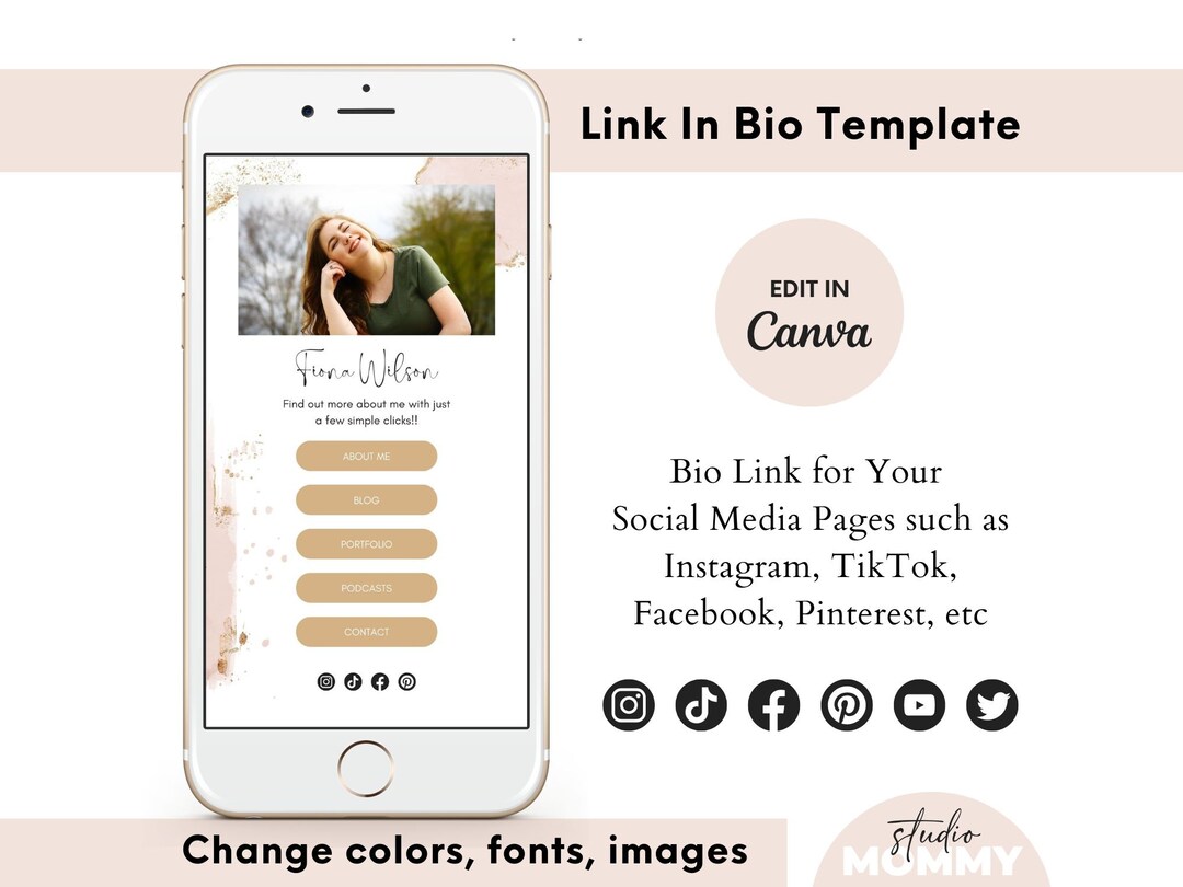 Bio Link Template - Link in Bio Instagram Template - Link in Bio ...