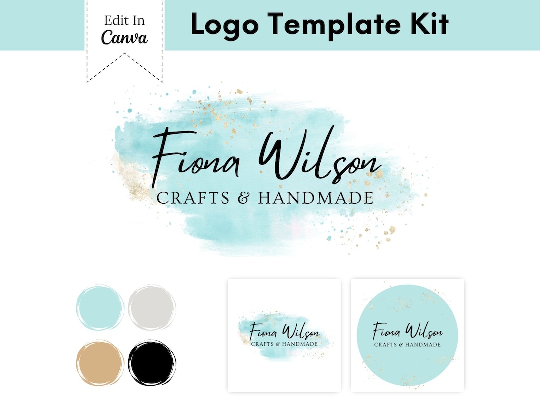 Teal Editable Logo Template Canva - Modern Logo, Minimalist Logo ...