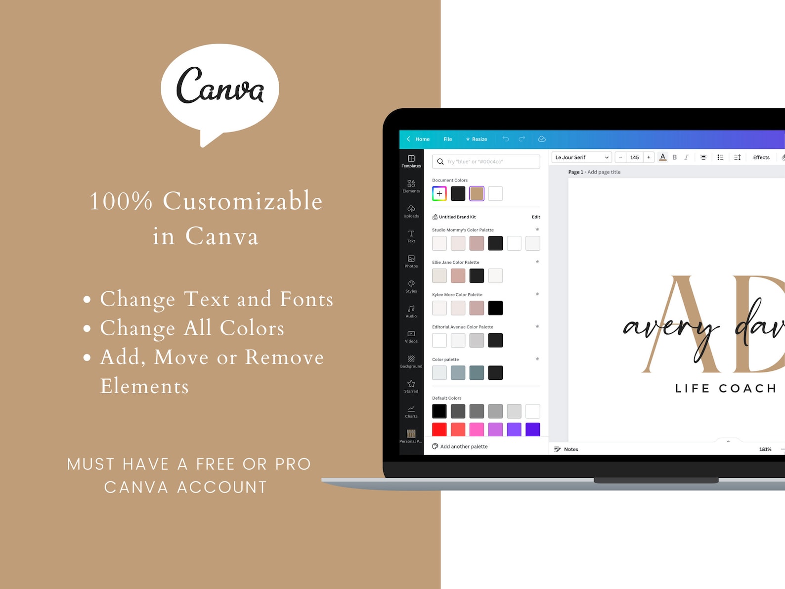 Editable Logo Template Canva Modern Logo Minimalist Logo - Etsy