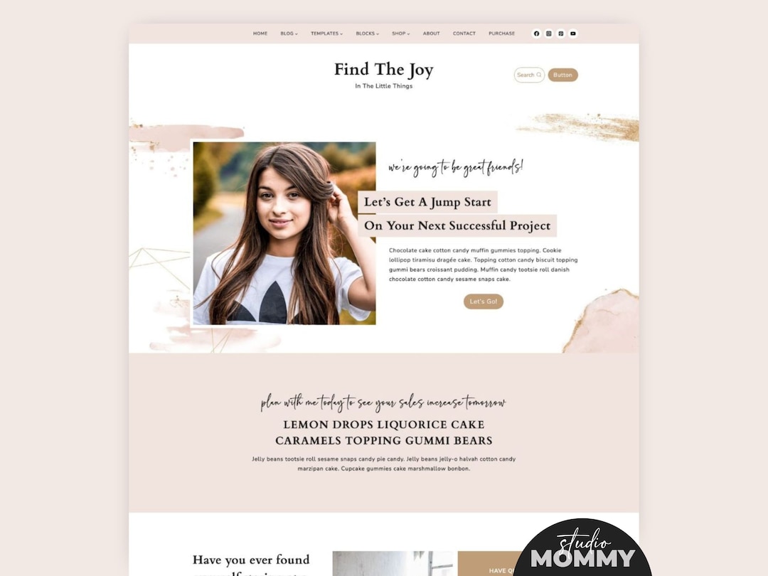 Feminine Pink Wordpress Theme: Elegant Kadence Child Template - Studio ...