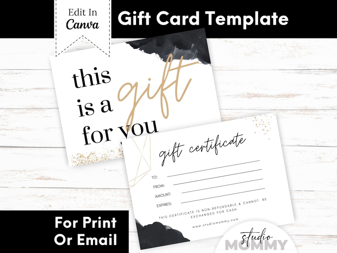 Gift Card Template Printable and Editable - Gift Certificate for Women ...