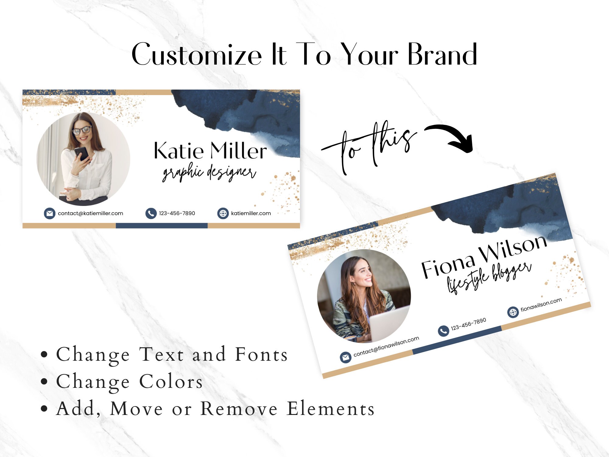 Navy Email Signature Template: Canva Email Marketing (digital Download ...