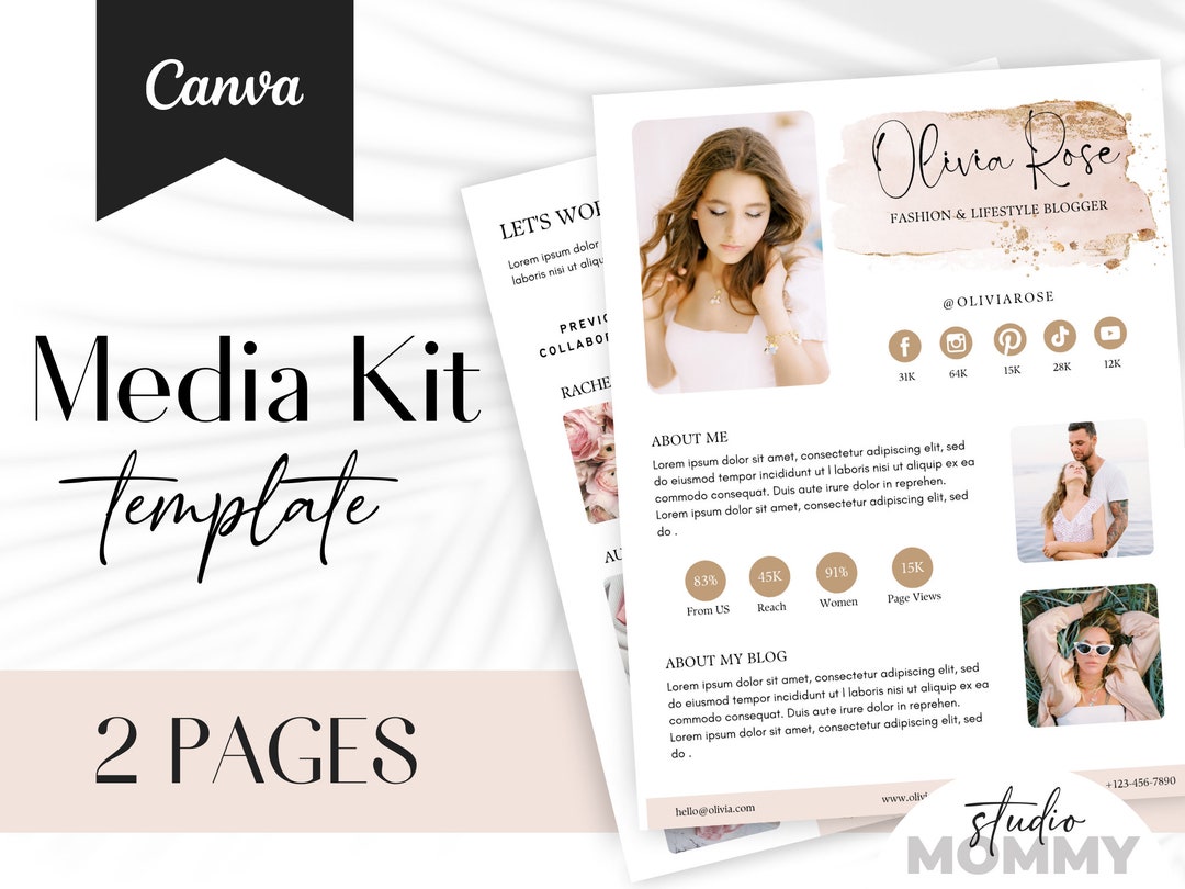 Pink Media Kit Template Canva, Influencer Media Kit, Content Creator ...