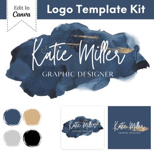 Blue Editable Logo Template Canva - Modern Logo, Minimalist Logo ...