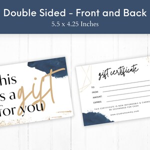 Gift Card Template Printable and Editable - Gift Certificate for Women ...