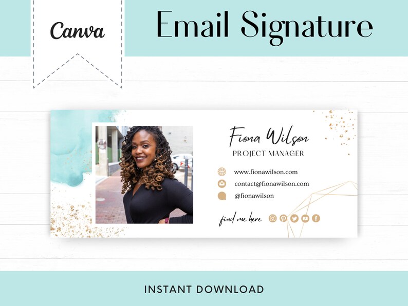 Email Signature Canva Template Email Signature Template - Etsy
