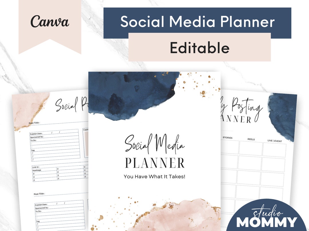 Social Media Planner Template Digital Printable Plan Template Marketing ...