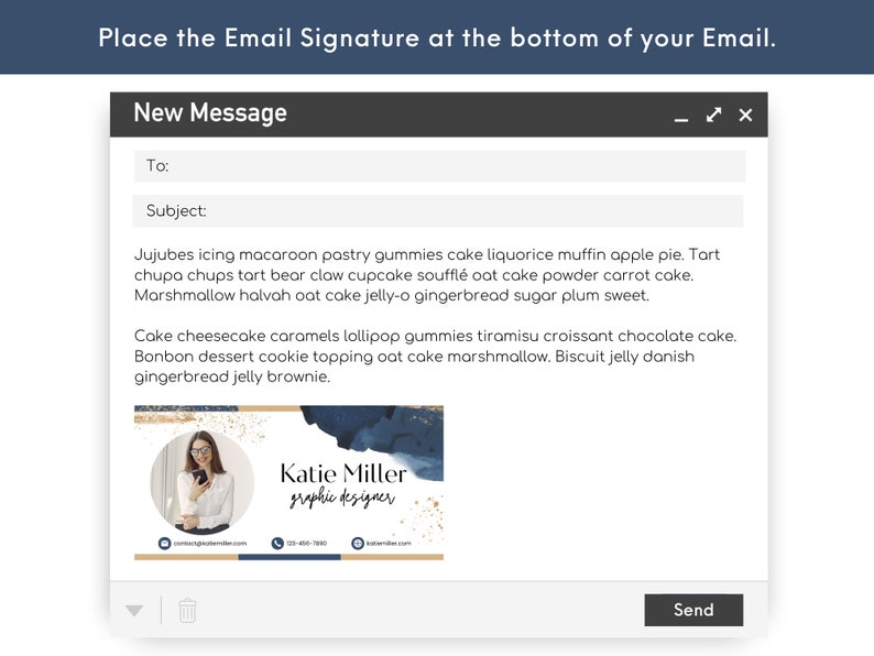 Navy Email Signature Template: Canva Email Marketing (digital Download ...