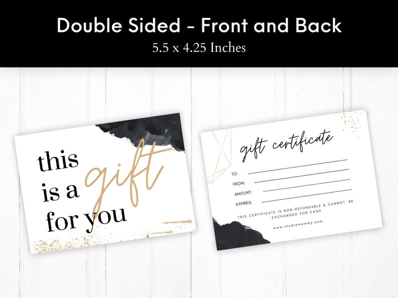 Gift Card Template Printable and Editable Gift Certificate - Etsy