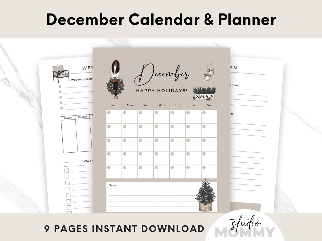 December Holiday Planner: Weekly & Daily Printable (PDF Download) - A21 ...