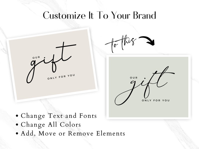 Gift Card Template Printable and Editable Gift Certificate - Etsy