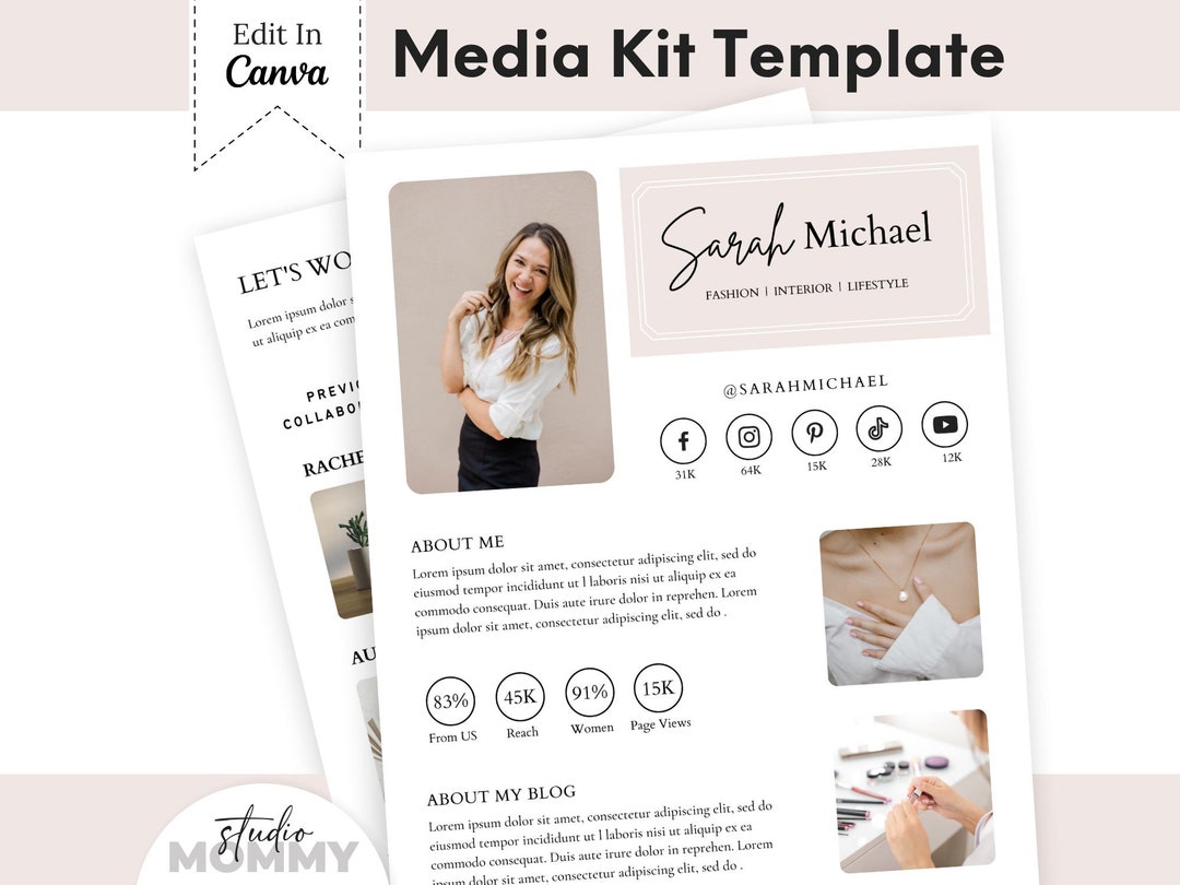 Content Creator Media Kit - Media Kit Template, Influencer Media Kit ...