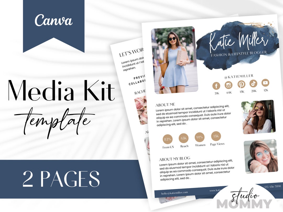 Media Kit Template Canva, Influencer Media Kit, Content Creator Media ...
