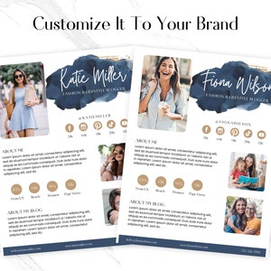 Media Kit Template Canva, Influencer Media Kit, Content Creator Media ...