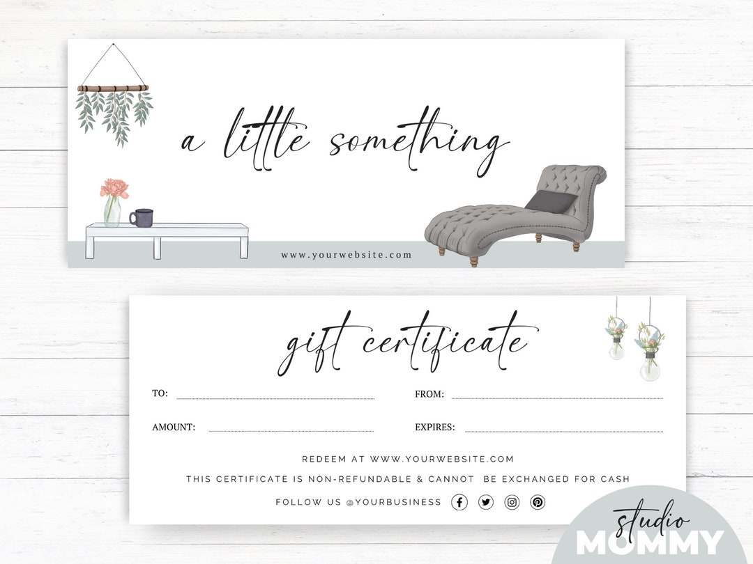 Home Gift Card Template Printable and Editable Gift - Etsy