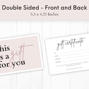 Gift Certificate Template Printable and Editable - Gift for Women ...