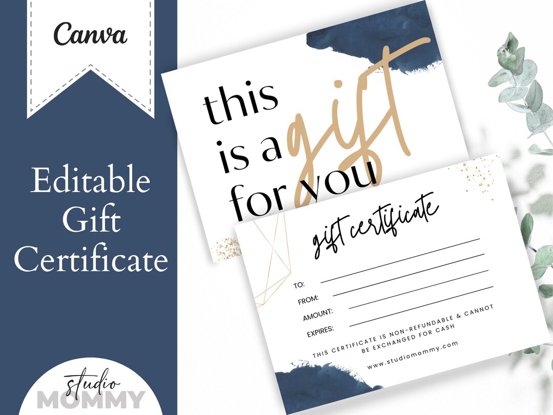 Gift Card Template Printable and Editable Gift Certificate for Women ...