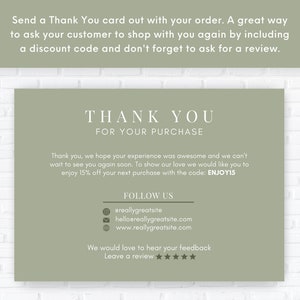 Thank You for Your Purchase Card Template Small Business - Etsy