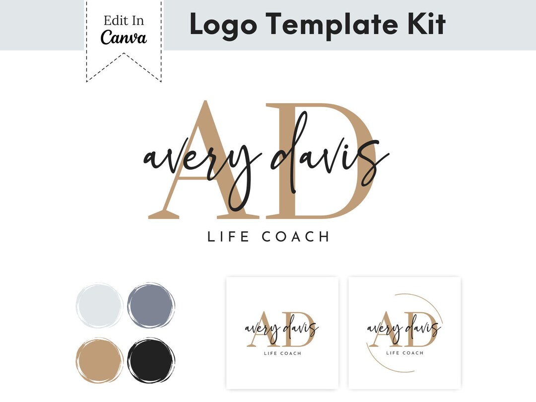 Editable Logo Template Canva - Modern Logo, Minimalist Logo, Premade ...