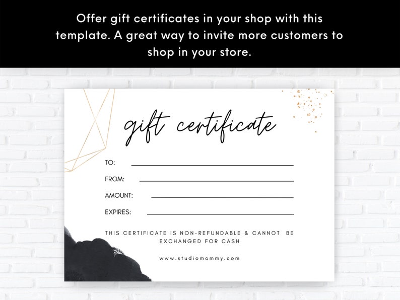 Gift Card Template Printable and Editable Gift Certificate - Etsy