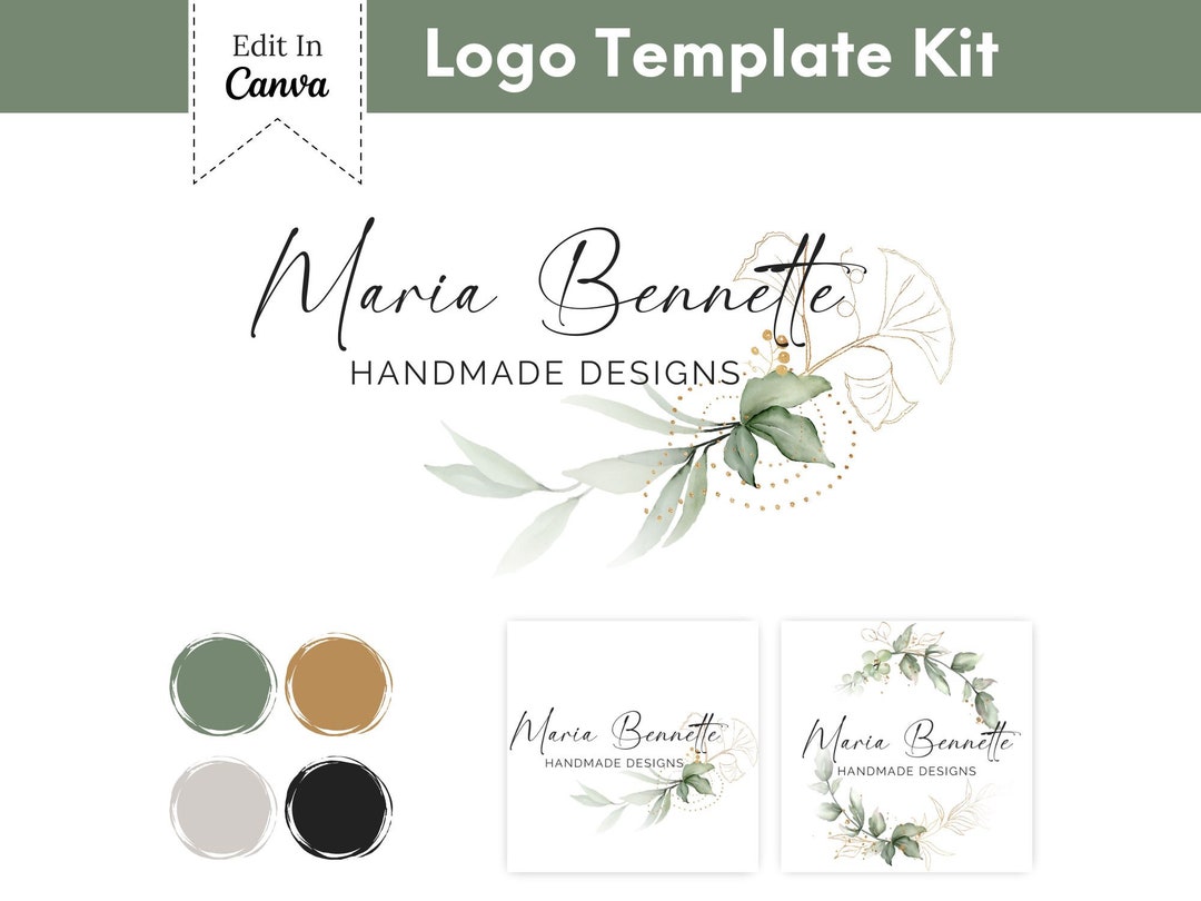 Green Editable Logo Template Canva - Modern Logo, Minimalist Logo ...