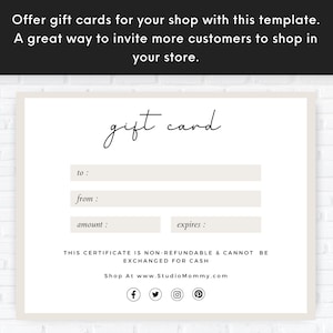 Gift Card Template Printable and Editable - Gift Certificate for Women ...