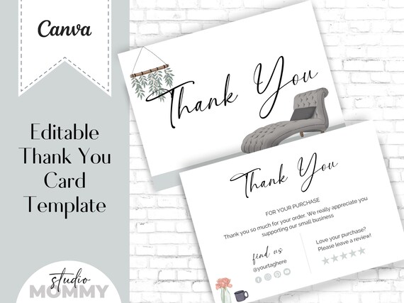 Thank You Cards Template Thank You Gift Thank You Cards - Etsy