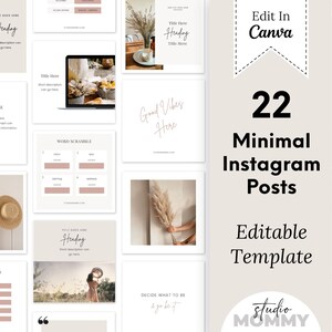 Neutral Instagram Template Canva Minimalist Instagram Post Template ...