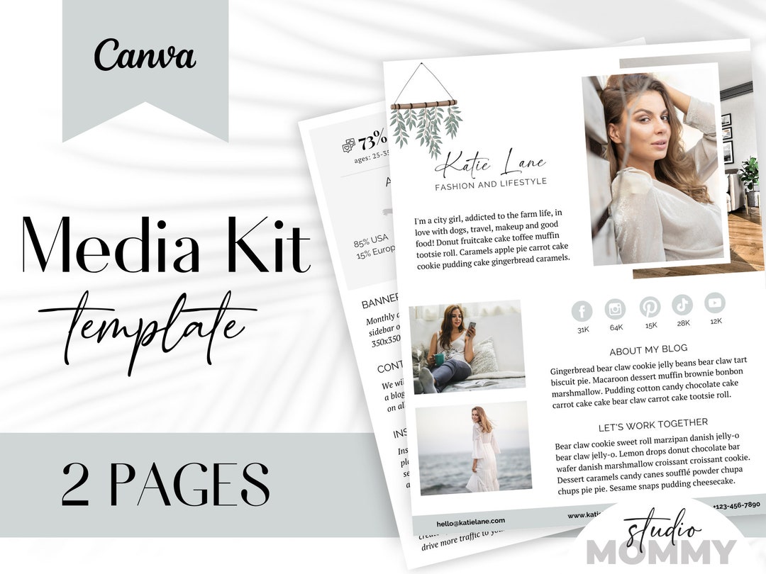 Boho Media Kit Template Canva, Influencer Media Kit, Content Creator ...