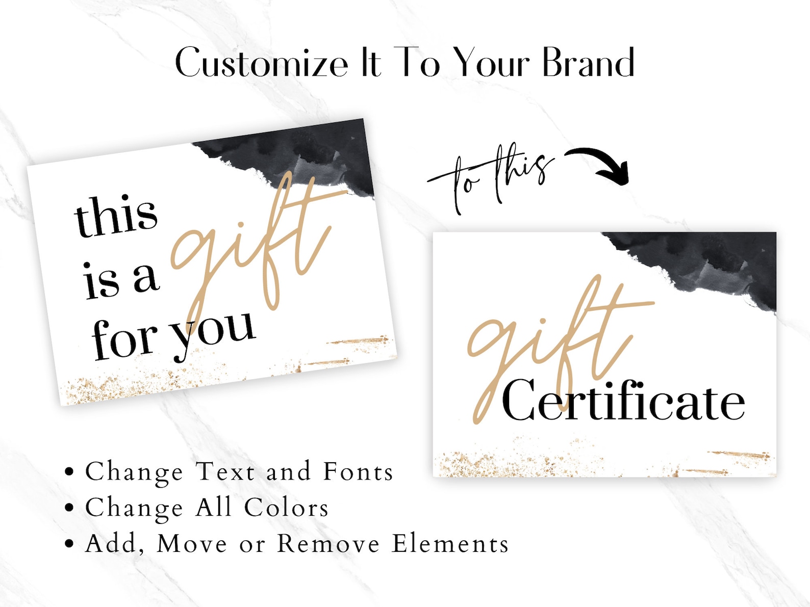 Gift Card Template Printable and Editable Gift Certificate - Etsy