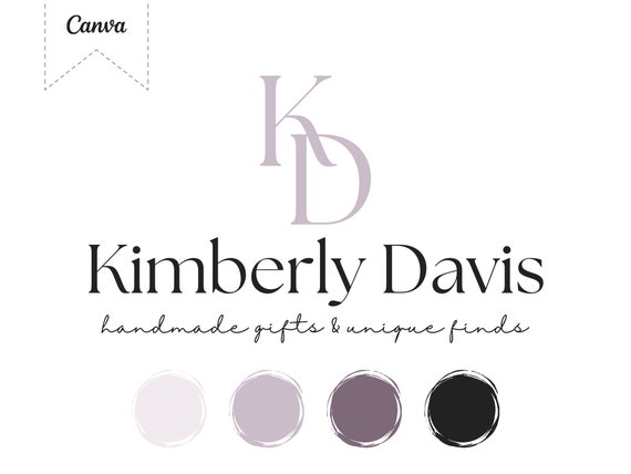 Purple Editable Logo Template Canva Modern Logo Minimalist - Etsy