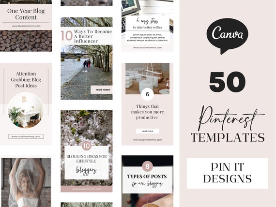 Pink Pinterest Pin Templates Pinterest Templates Canva - Etsy