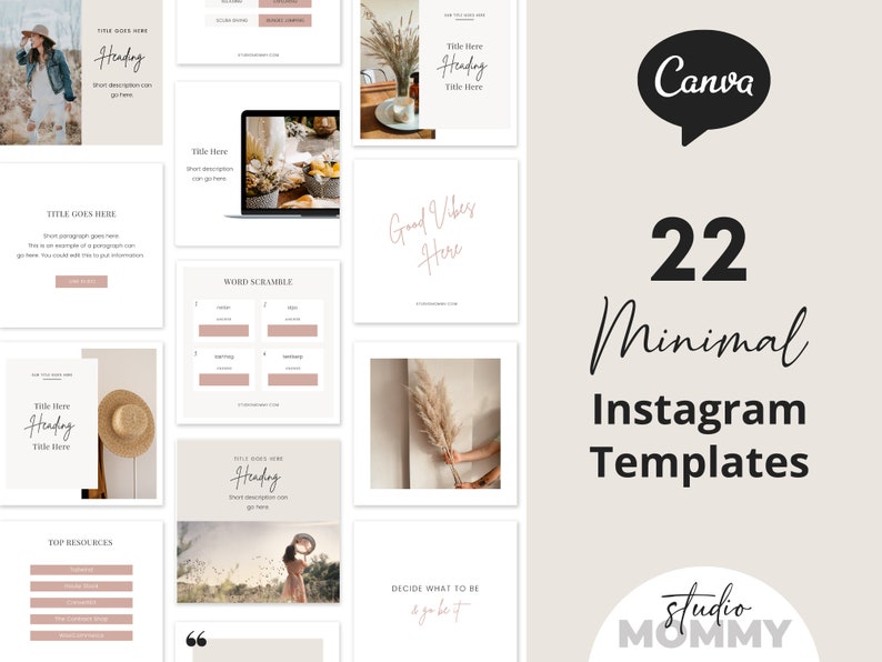 Neutral Instagram Template Canva Minimalist Instagram Post - Etsy