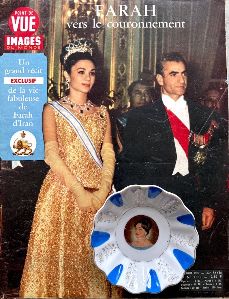 Vintage Pahlavi Plate, Shahbanou Farah Diba Engagement Souvenir, Made ...