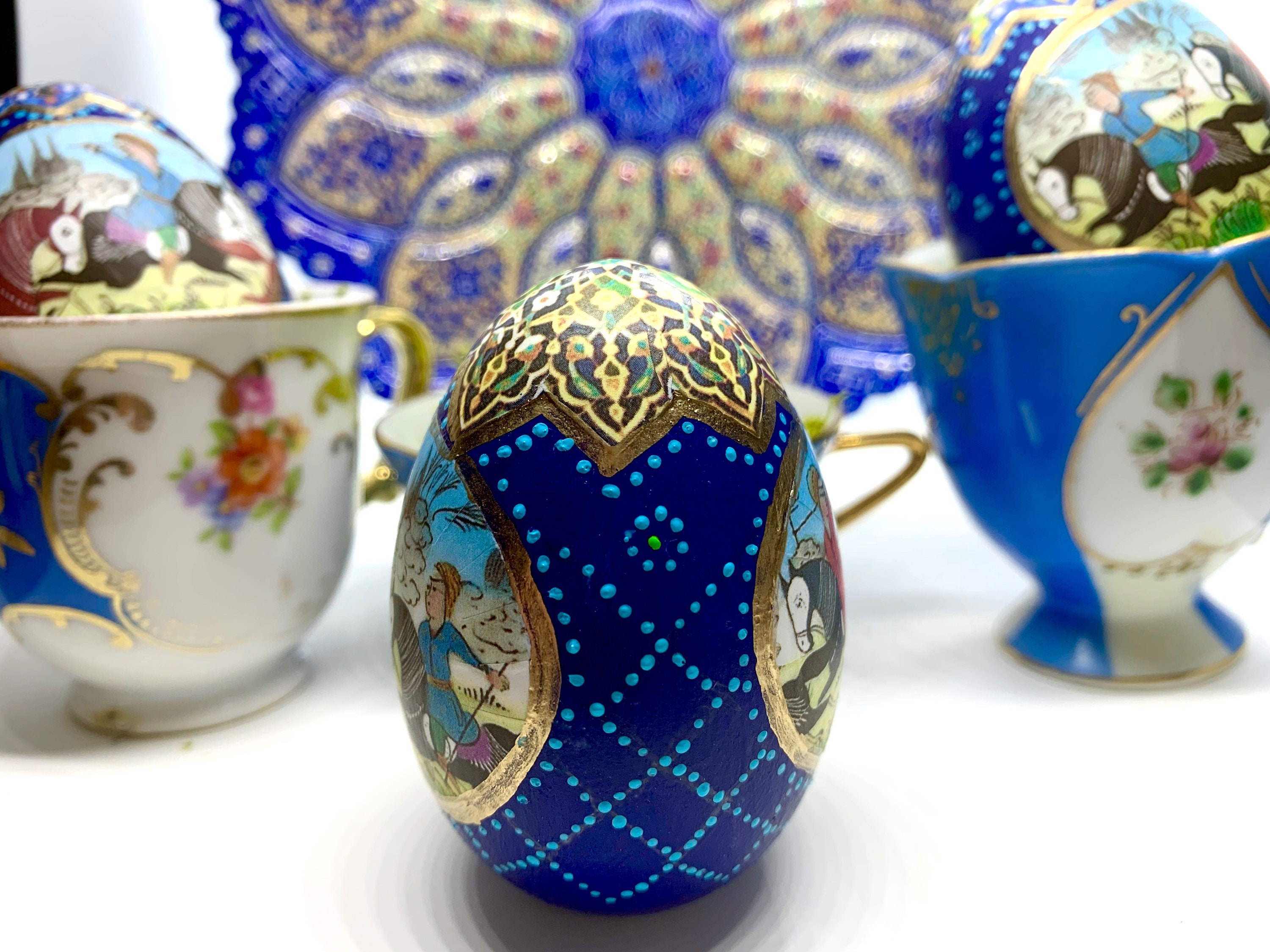 Haftsin Set of 3 Haftseen Haft Sin Wooden Eggs Persian | Etsy