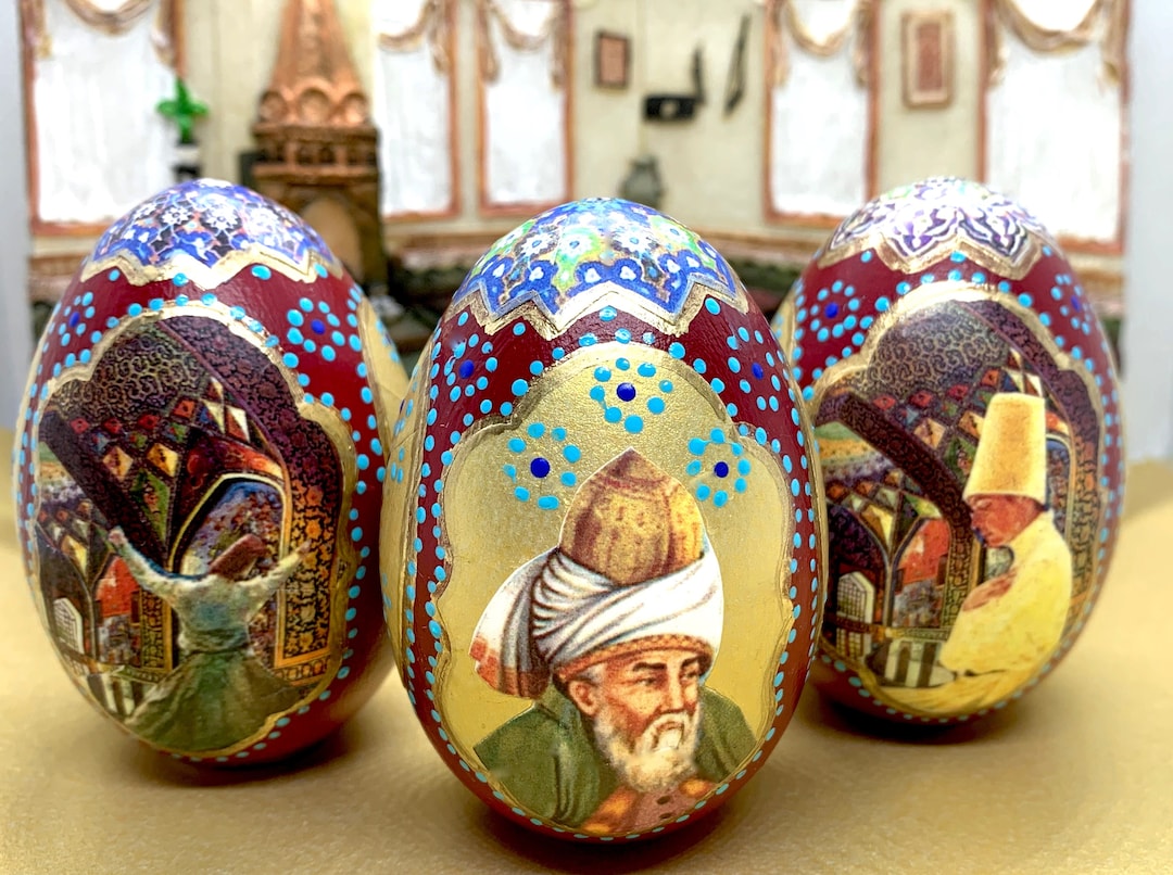 Norooz Haftseen, Rumi Sufi Persian Art Molana Dervish Set of 3 ...