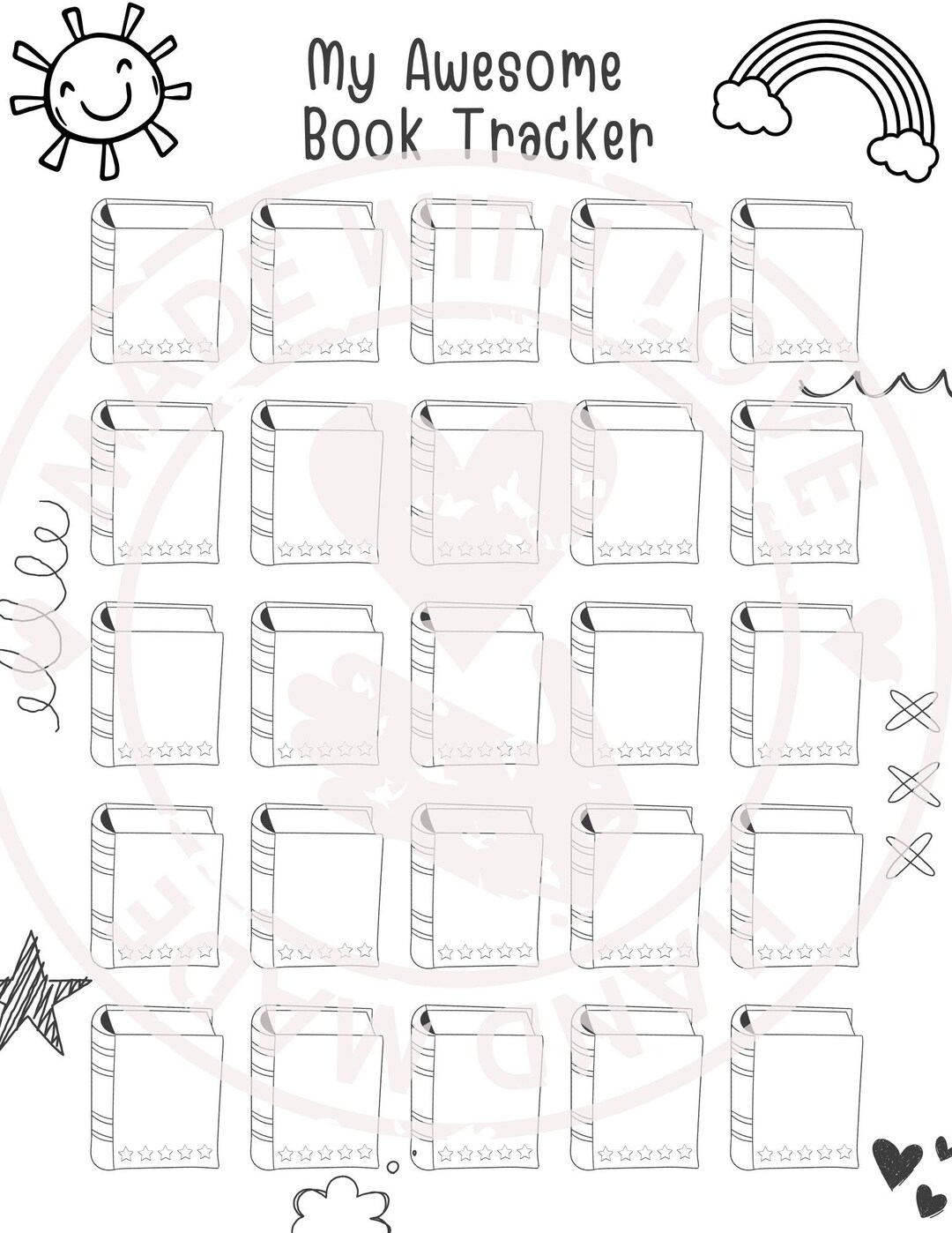 Kid's Book Tracker INSTANT DOWNLOAD - Etsy