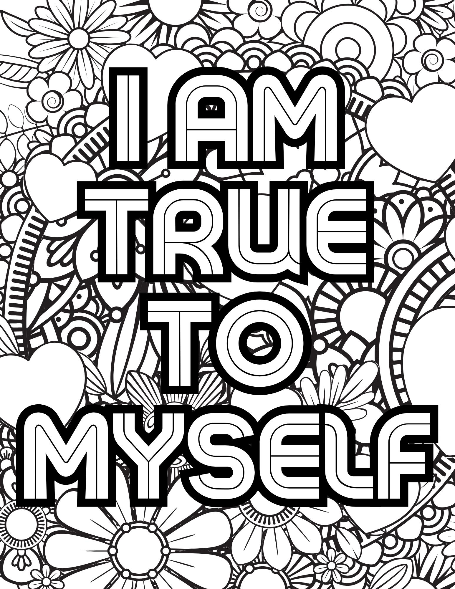 Positive Affirmations Coloring Pages INSTANT DOWNLOAD - Etsy