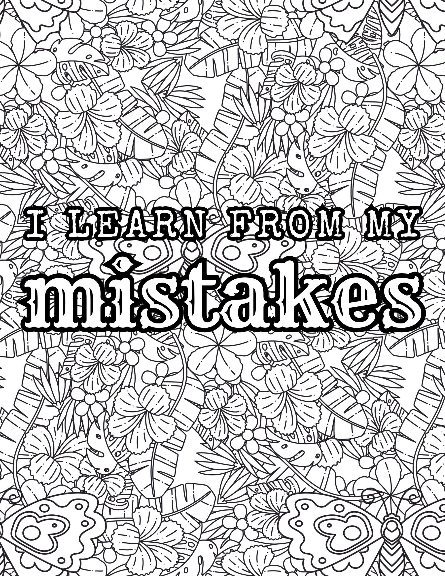 Positive Affirmations Coloring Pages - INSTANT DOWNLOAD - Etsy