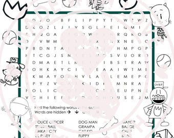 Kids Word Search DOG MAN Theme - Instant Download! - Etsy